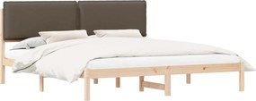 Rám postele s čalouněným čelem Taupe 200 x 200 cm 3405560