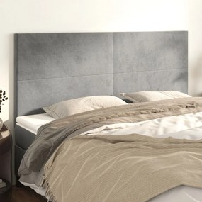 Čelo postele světle šedé 180x5x118/128 cm sametové 3116112