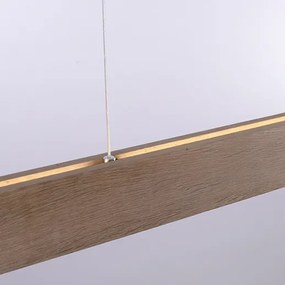 Závěsná lampa dřevěná 121 cm včetně LED s dálkovým ovládáním - Ajdin