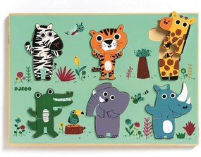 Djeco Dřevěné puzzle Zvířátka ze ZOO