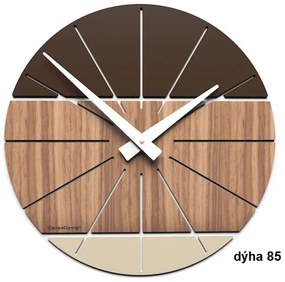 Designové hodiny 10-029 natur CalleaDesign Benja 35cm (více variant dýhy) Dýha černý ořech - 85