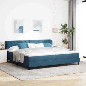 Postel s boxspringem s čelo Tmavě moddrá 200 x 200 cm samet 3340464