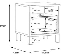 Noční stolek OREN hnědá/černá