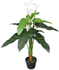 Umělá rostlina kala s květináčem 85 cm bílá 244445