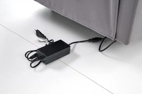 TV křeslo SEMIR s elektrickým polohováním - látka, šedá Halmar