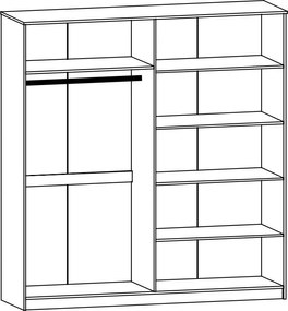 Casarredo - Komfort nábytek Šatní skříň MARKOS 4D dub sonoma/bílá/zrcadlo