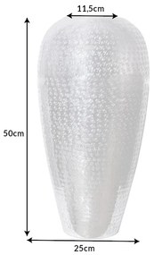 Designová váza Khalil 50 cm stříbrná