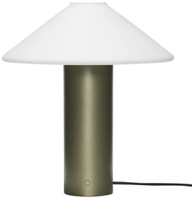 Bílo-zelená kovová stolní lampa Hübsch Orbit