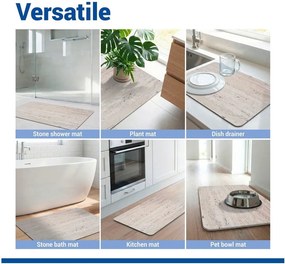 Světle hnědá z křemeliny koupelnová předložka 50x80 cm Puna – Wenko