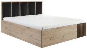 Casarredo - Komfort nábytek Postel BARBUS 140x200 s úložným prostorem, dub artisan/černá