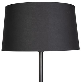 Chytrá stojací lampa černá s černým stínítkem 45 cm vč. Wifi A60 - Simplo