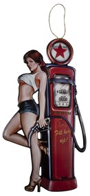 Nástěnná kovová cedule Gasoline - 43*80 cm