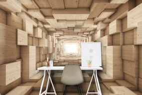Malvis ® 3D tapeta Dřevěný tunel Vel. (šířka x výška): 432 x 290 cm