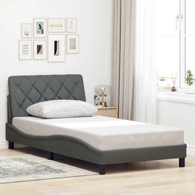 Rám postele bez matrace tmavě šedá 100 x 200 cm textil 3310581
