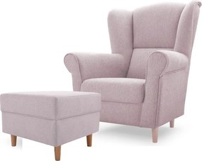 IDZ Sedací souprava: Křeslo LOFT 1 + taburet LOFT, Růžová Avra 10