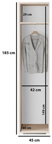 Skříň na bundy Theo 45 cm Bílá