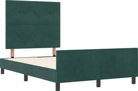 Postel s boxspringem s čelo Tmavě zelená 120 x 200 cm samet 3344936