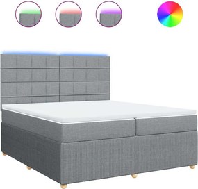Box spring postel s matrací světle šedá 200 x 200 cm textil 3294463