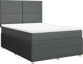 Box spring postel s matrací tmavě šedá 140x200 cm textil 3294373
