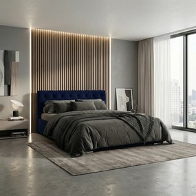 Eka Čalouněná postel ELEGANT - Fresh 160x200 cm Barva látky - Fresh: Modrá (Fresh 11), Úložný prostor: S kovovým rámem úložného prostoru