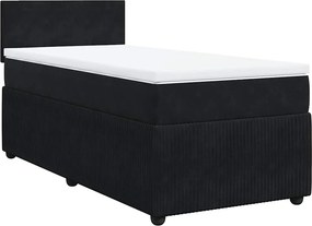 Box spring postel s matrací černá 90x200 cm samet 3289934