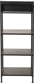 Černý kovový policový regál se šuplíkem Valio Black - 54*38*140cm