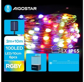 Aigostar B.V. | Aigostar - LED Solární vánoční řetěz 100xLED/8 funkcí 12m IP65 multicolor | AI0422