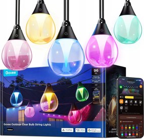 Zahradní Světelná Girlanda Pro Venkovní Osvětlení Rgb Govee Lights, Aplikace 30 M