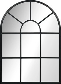 HOMCOM nástěnné zrcadlo okenní zrcadlo 70 x 50 cm dekorativní s kovovým rámem, závěsné zrcadlo do obývacího pokoje ložnice v černé barvě | Aosom.de