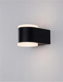 NV 9200202 Venkovní nástěnné svítidlo NUS černý hliník a akrylový difuzor LED 2x4W 3000K 100-240V 120st. IP54 světlo nahoru a dolů - NOVA LUCE