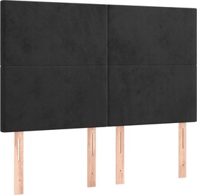 Box spring postel s matrací a LED černá 140x200 cm samet 3136007