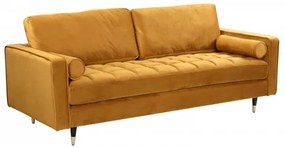 Sofa Cozy Velvet 225cm hořčicově žlutá Samet