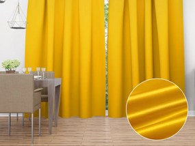 Biante Saténový závěs LUX-014 Kanárkově žlutý 140x150 cm