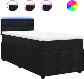 Box spring postel s matrací černá 100x200 cm samet 3289976