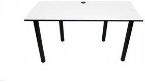 Počítačový herní stůl BIG, 160x73-76x80, bílá/černé nohy