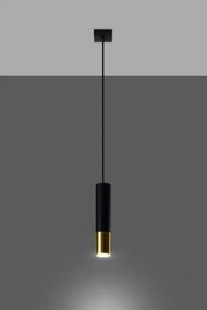 Lustr SOLLUX Loopez 1 GU10 1x40W bez zdroje SL.0952 černá/zlatá