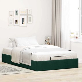 Osmanský rám postele bez matrace tmavě zelená 120x200 cm samet 3310958