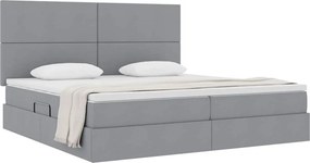 Postel s úložným prostorem a matrací Světle šedá 200 x 200 cm 3371739