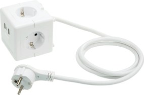 Tronic® Zásuvková kostka s USB porty (bílá)
