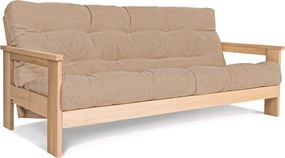 Marior Home  Rozkládací futonová pohovka Mexico - Přírodní buk olejovaný / Beige