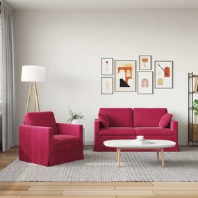 Set pohovek 2 ks Víno Červené samet 3407556
