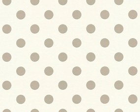 Dětská vliesová tapeta 36934-1 béžovo-šedé puntíky / Vliesové tapety pro děti 369341 Boys and Girls 6 (0,53 x 10,05 m) A.S.Création
