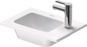 Duravit ME by Starck - Umývátko 43x30 cm, bez přepadu, otvor pro baterii vpravo, DuraShield, matná bílá 072343AC41