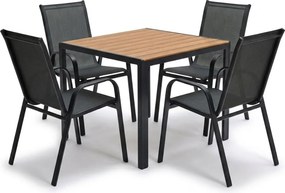 Vikio Venkovní malý zahradní set 90x90 pro 4 osoby přírodní DK301P