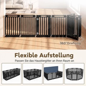 Costway Skládací výběh pro štěňata vyrobený z HDPE s 10 panely a uzamykatelnými