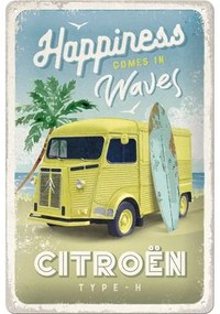 Plechová cedule Citroen Type H - Happiness Comes in Waves, (20 x 30 cm)