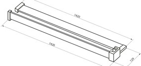 Sapho police na walk-in zástěnu 142 cm zlatá matná EG1446