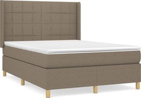 Box spring postel s matrací taupe 140x200 cm textil 3131997
