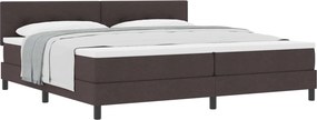 Postel s boxspringem s čelo Tmavě hnědá 200 x 200 cm textil 3338716