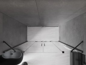 Mexen Velar Duo, posuvné dveře do otvoru 170x200 cm, 8mm čiré sklo, černá matná, 871-170-000-02-70